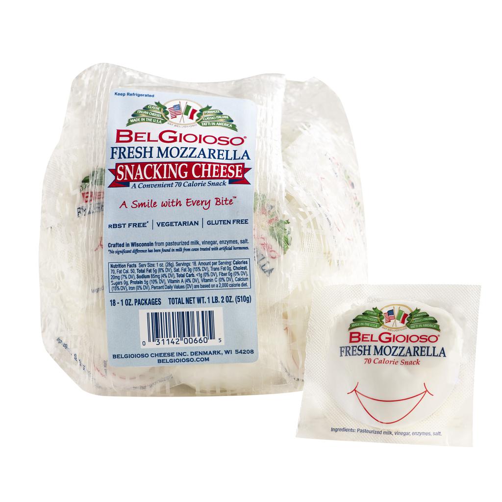 Belgioioso Fresh Mozzarella Snack Cheese 18 Units / 28 g / 1 oz ...