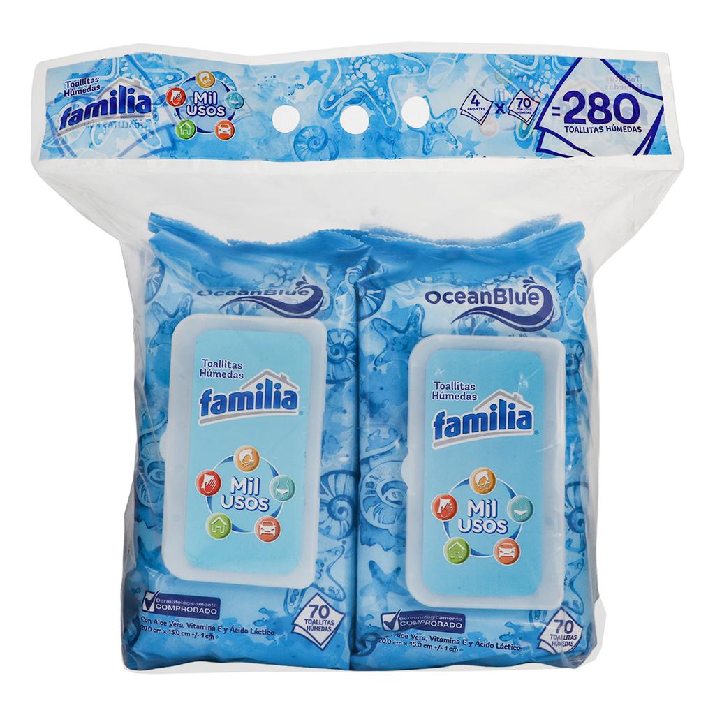 Familia Mil Usos Wet Wipes 4 Packs / 70 Units | PriceSmart | Guatemala