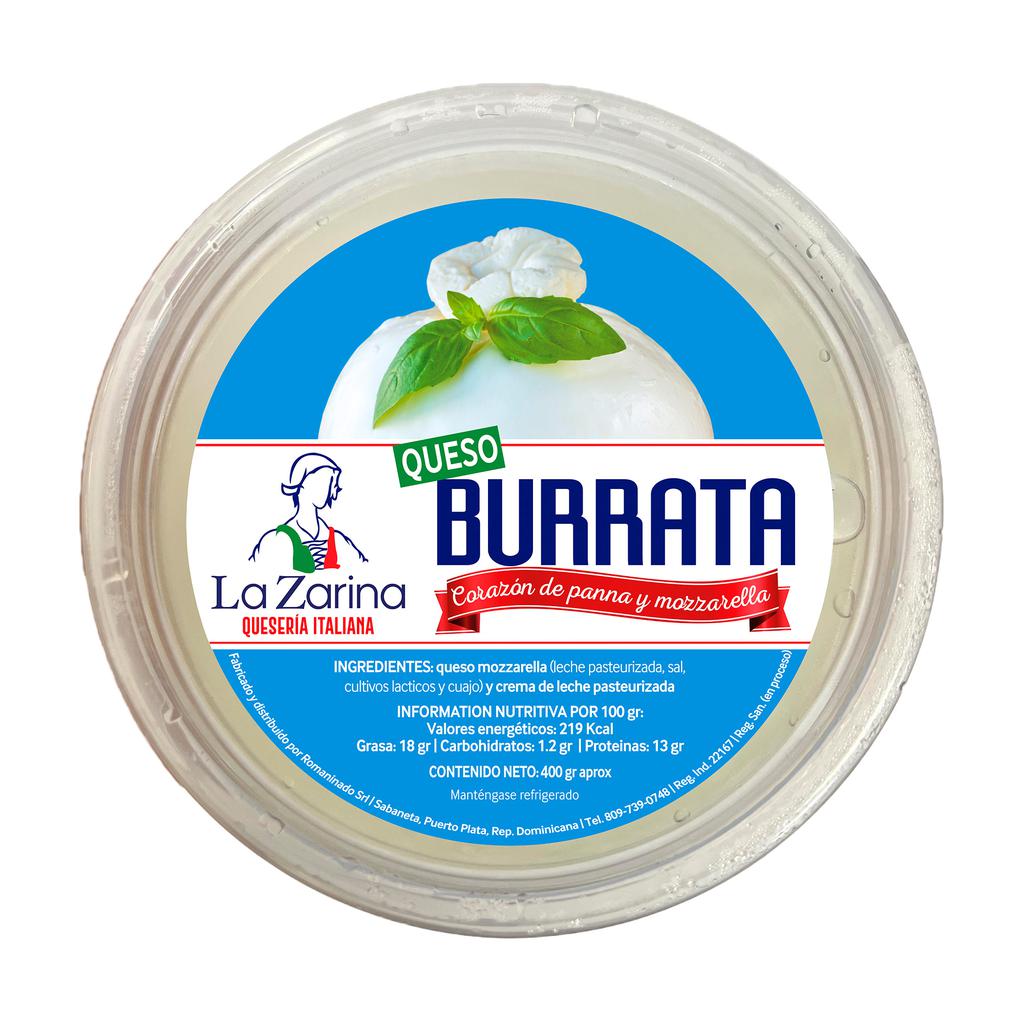 La Zarina Queso Burrata 400 GR - Precio en RD | SupermercadosRD