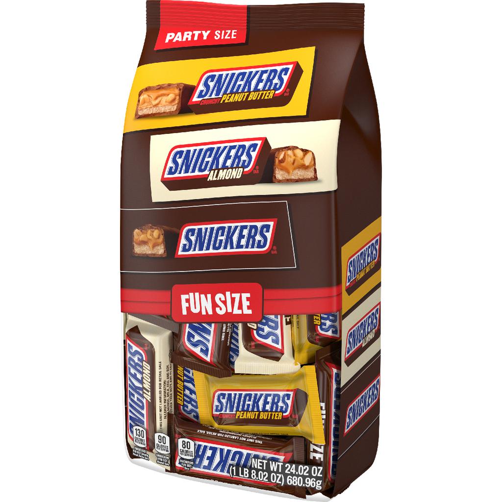 Snickers Chocolate Bar Party Variety Pack 680.96 g / 24.02 oz ...